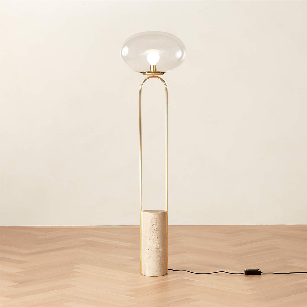 Polo Travertine Floor Lamp + Reviews | CB2