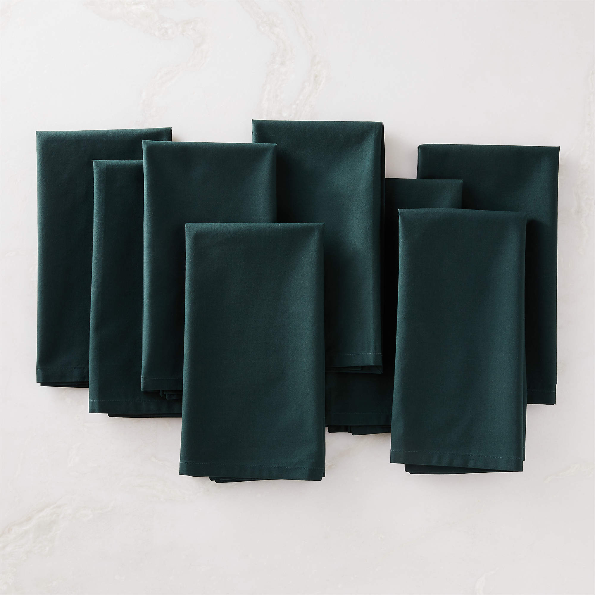 Poplin Modern Dark Green Cloth Dinner Napkins Set of 8 + Reviews | CB2