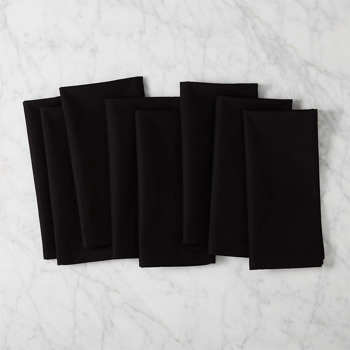 Poplin Modern Black Cloth Dinner Napkins Set of 8 + Reviews | CB2