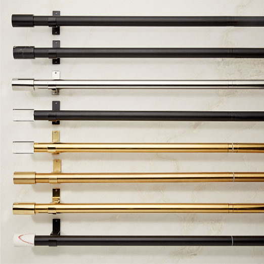 Modern Curtain Rods, Curtain Hardware & Curtain Rings with Clips | CB2