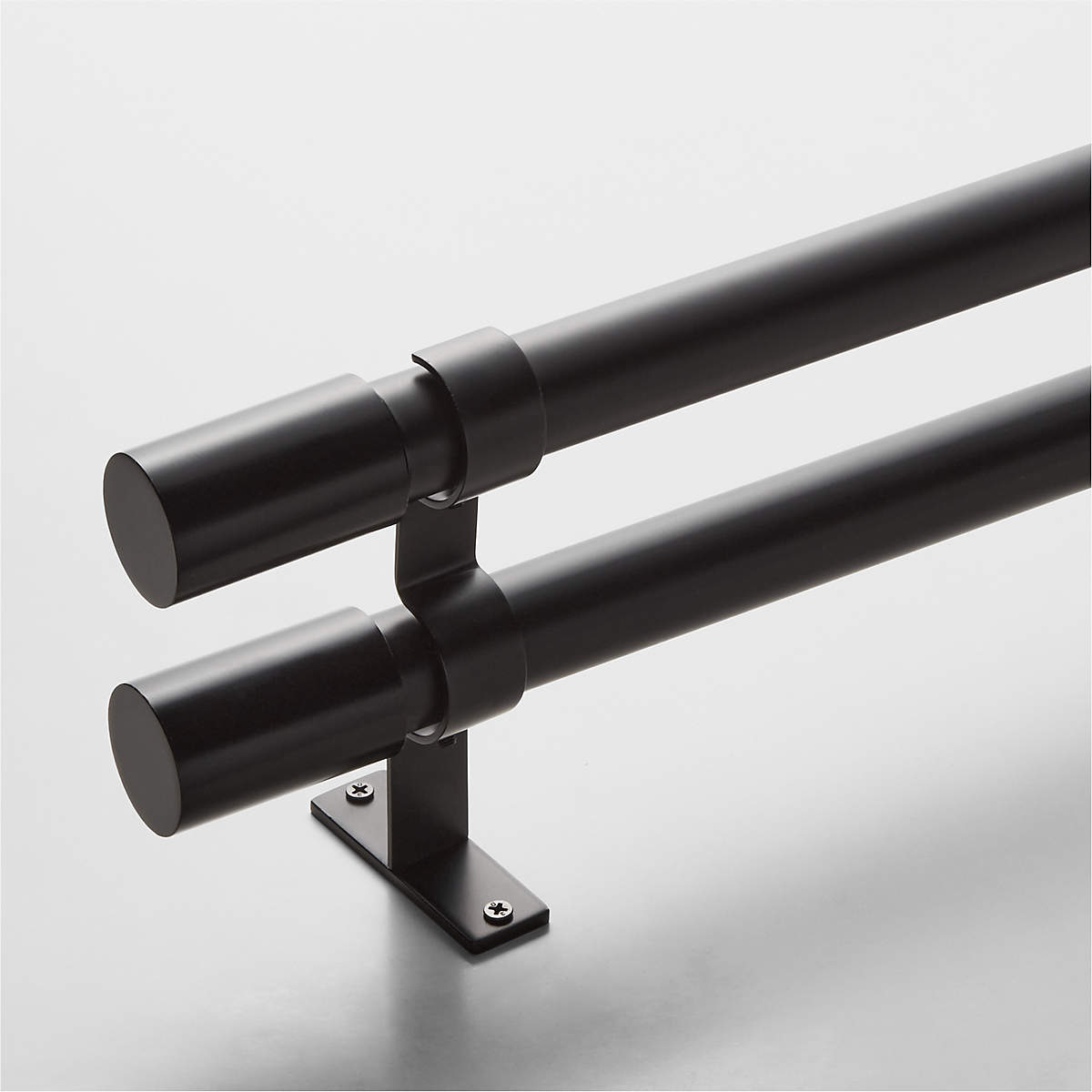 Matte Black Double Curtain Rod