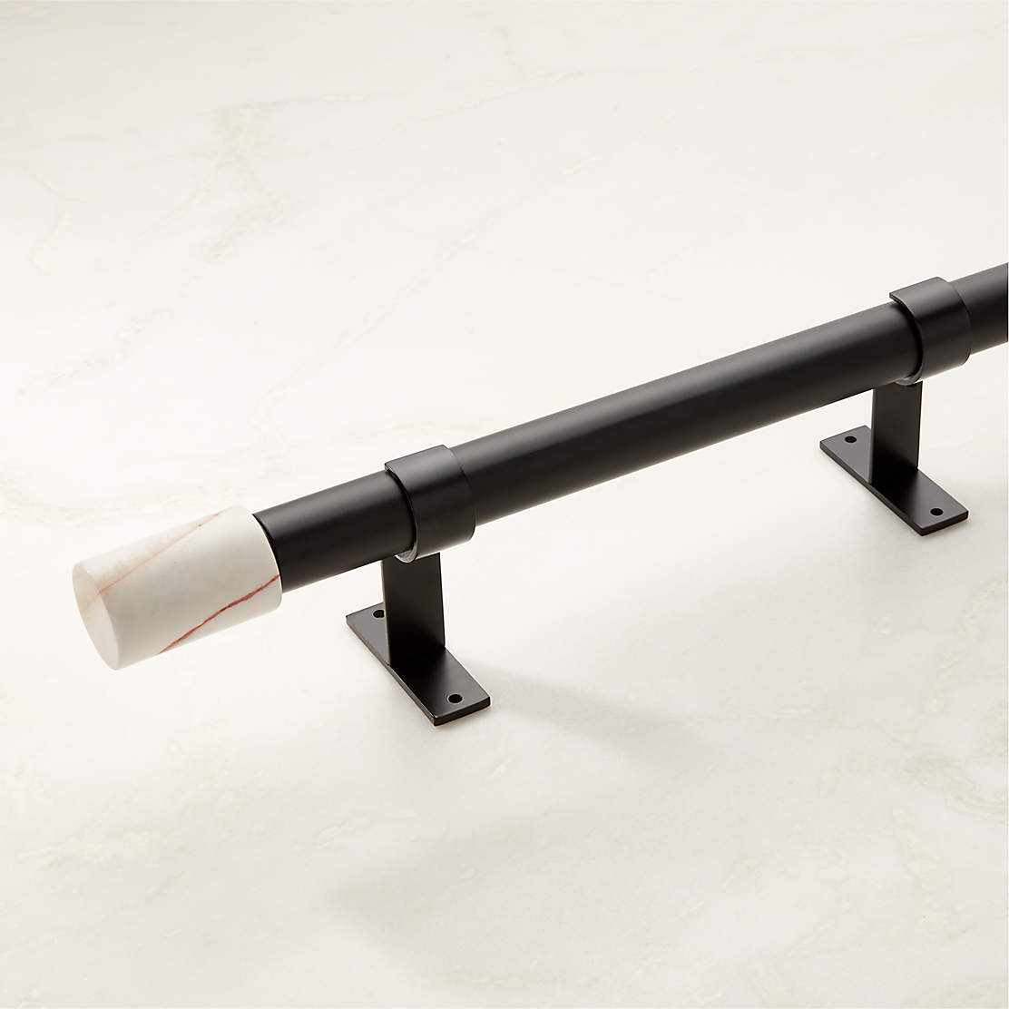 Porter Matte Black Double Curtain Rod 28"-48"x1.25" + Reviews | CB2