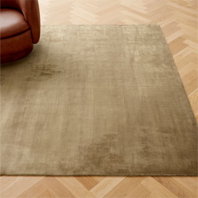 Portina Handloomed Coco Brown Silk Area Rug 6'x9' | CB2