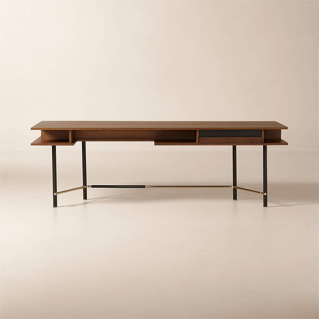 Tuske Brown Wood Desk | CB2