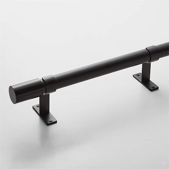 Modern Matte Black Blackout Curtain Rod 48"-88"x1.25" + Reviews | CB2