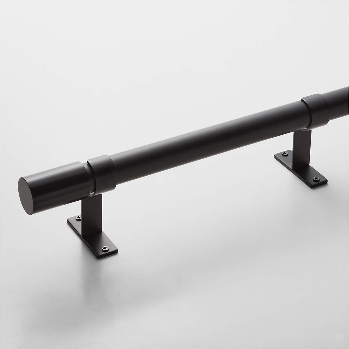 Porter Single Matte Black Curtain Rod 44"-88"x1.25" + Reviews | CB2 Canada