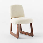 Pula Warm White Boucle Dining Chair | CB2