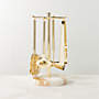 Purcell 5-Piece Champagne Gold and Marble Bar Tools Set | CB2