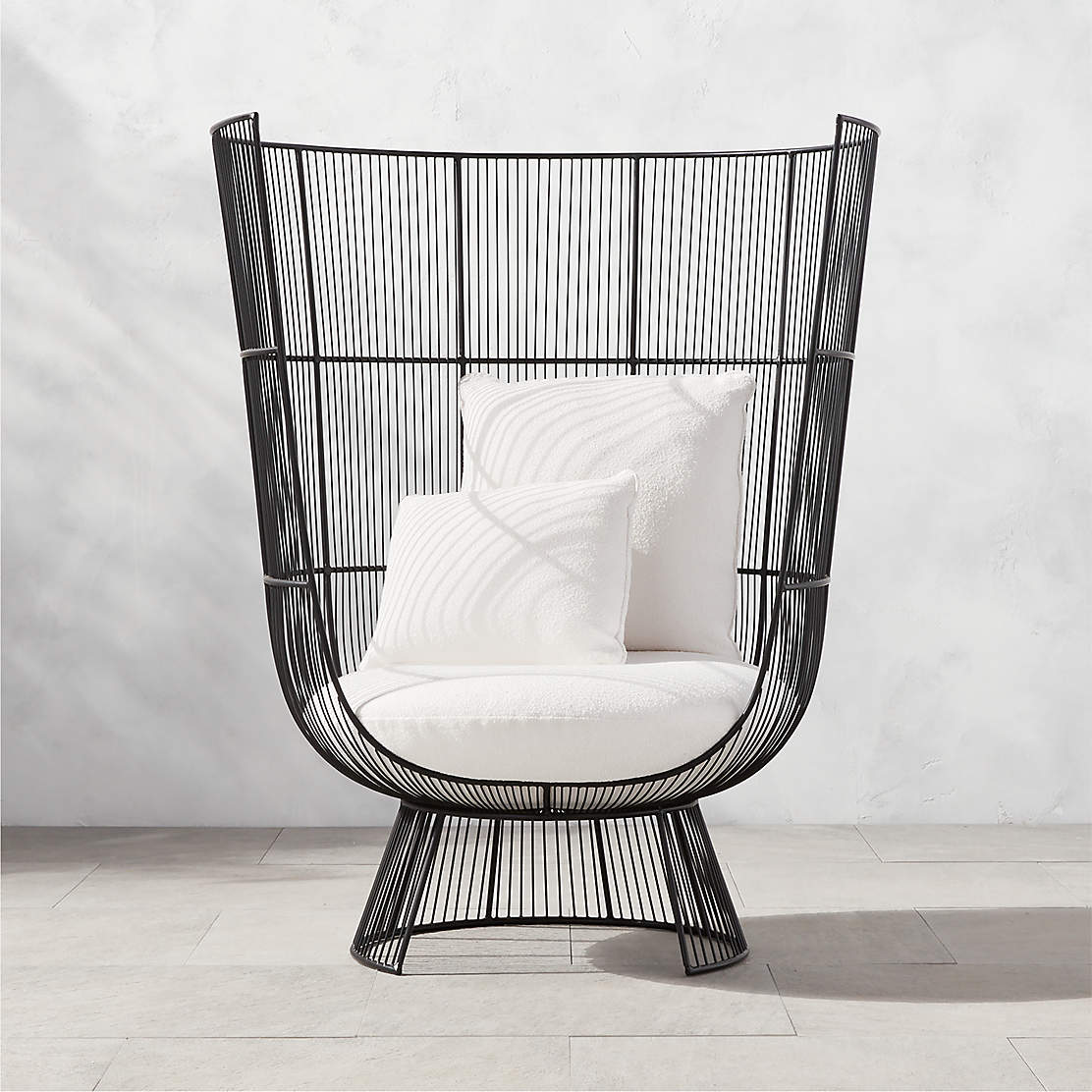 Masha Modern Rattan and Teak Outdoor Lounge Chair with White Sunbrella ...