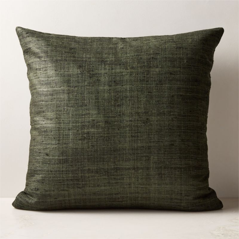 Raj Green Silk Throw Pillow 26" | CB2 Canada