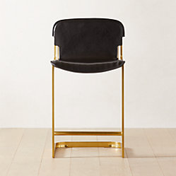 Gabe Modern Gold Low-Back Counter Stool + Reviews | CB2 Canada