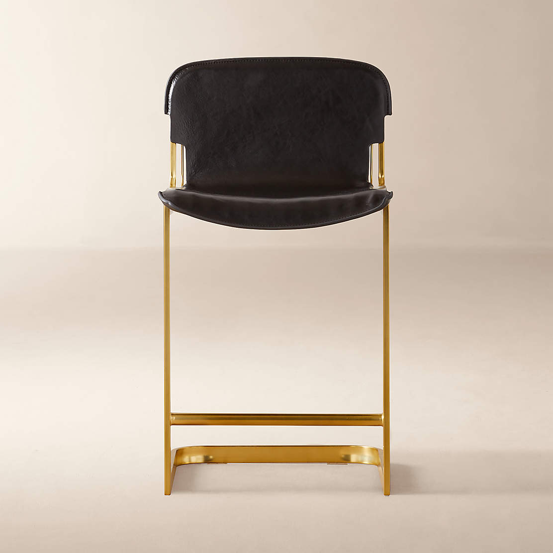 Gabe Modern Gold Low-Back Counter Stool + Reviews | CB2 Canada