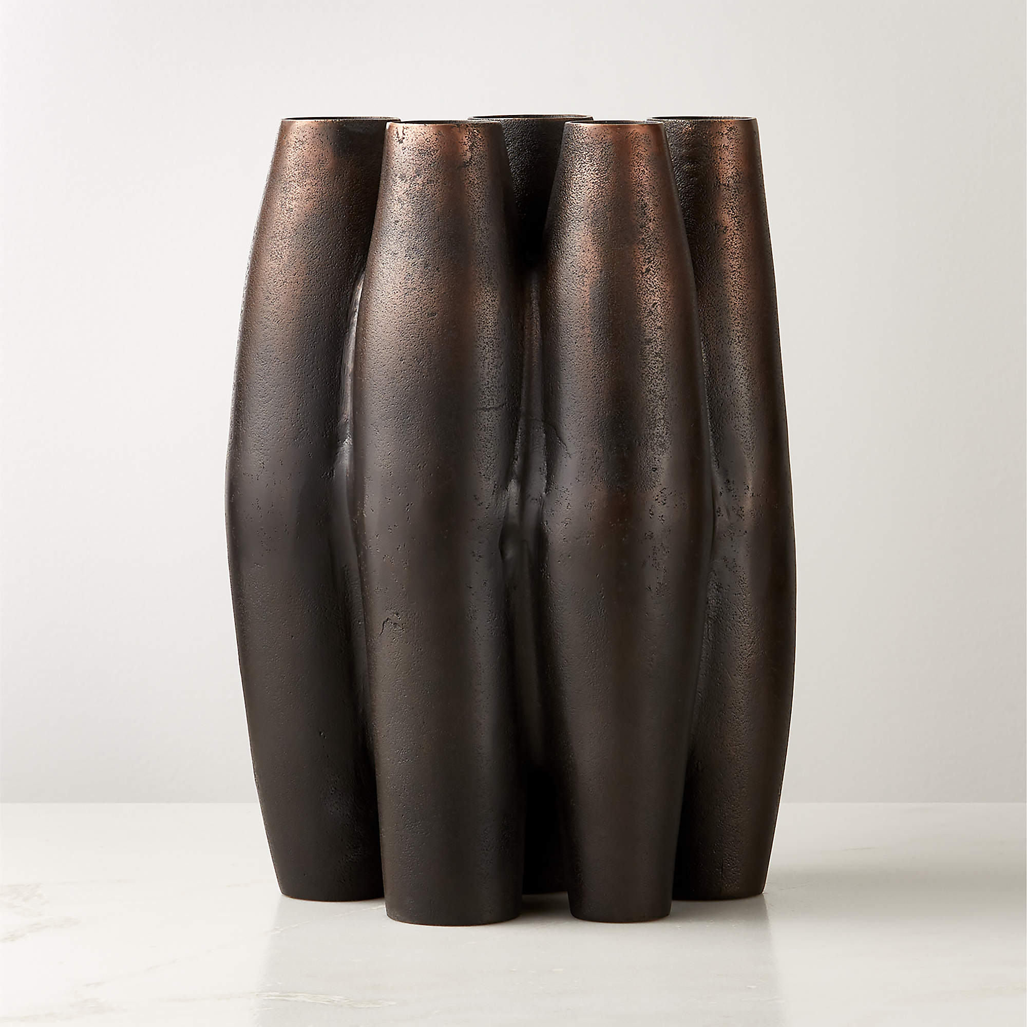 Randa Bronze Blackened Cast Aluminum Vase + Reviews | CB2 Canada