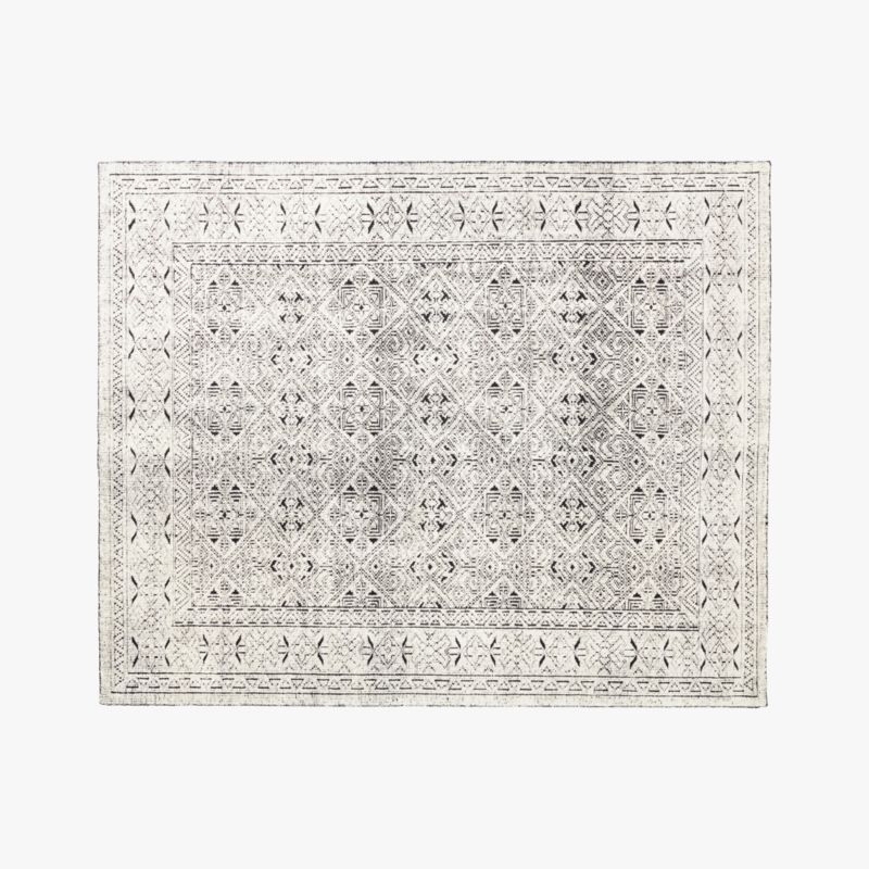 Raumont Hand-Knotted Black Detailed Area Rug 8'x10' + Reviews | CB2