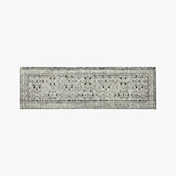 Inaz Modern Hand-Knotted Black Wool Runner Rug 2.5'x8' | CB2