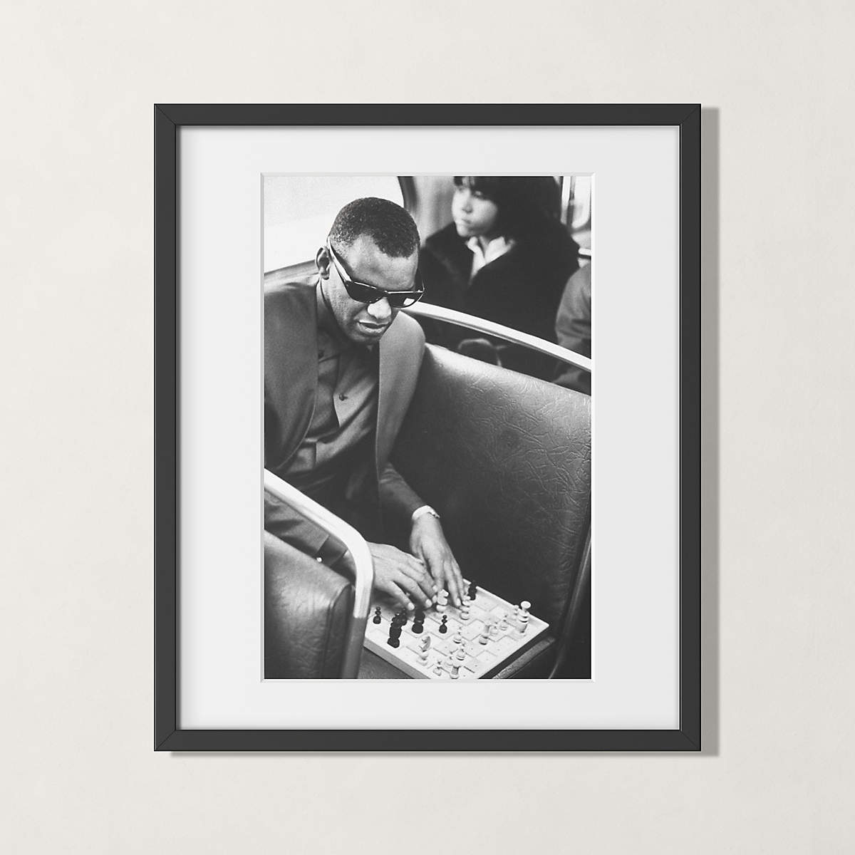 'Ray Charles Playing Chess' Modern Photographic Print in Black Frame 25 ...