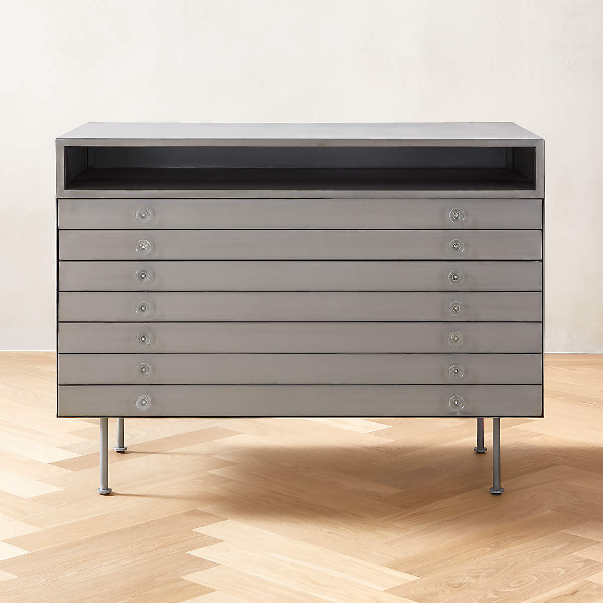 Renzo Modern Metal 3-Drawer File Cabinet | CB2