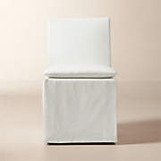 Reyes Cream Slipcovered Dining Chair + Reviews | CB2