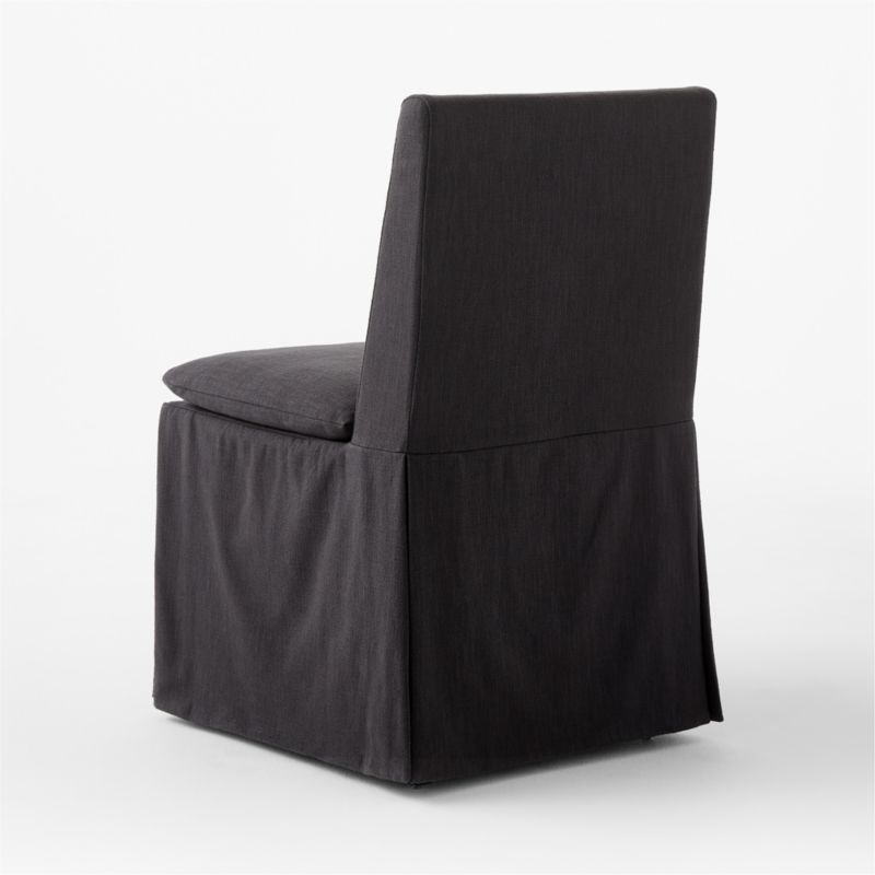Reyes Charcoal Black Slipcovered Dining Chair | CB2