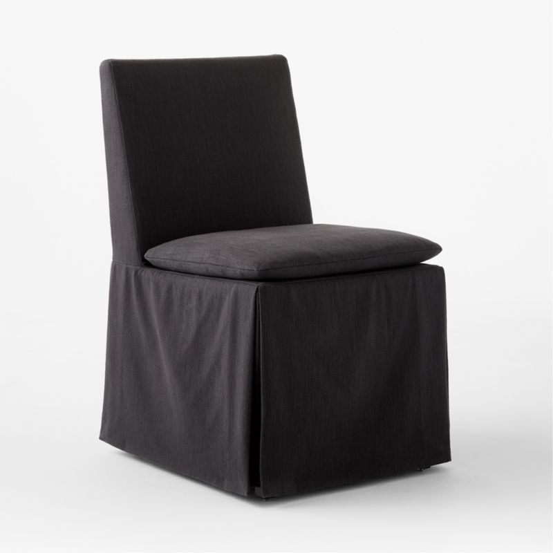 Reyes Charcoal Black Slipcovered Dining Chair | CB2