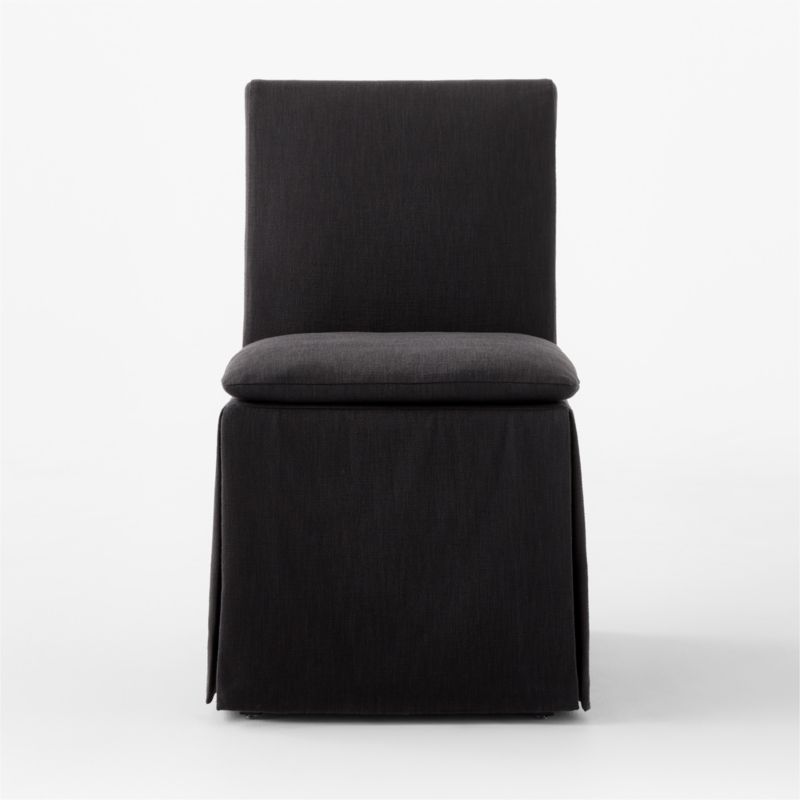 Reyes Charcoal Black Slipcovered Dining Chair | CB2