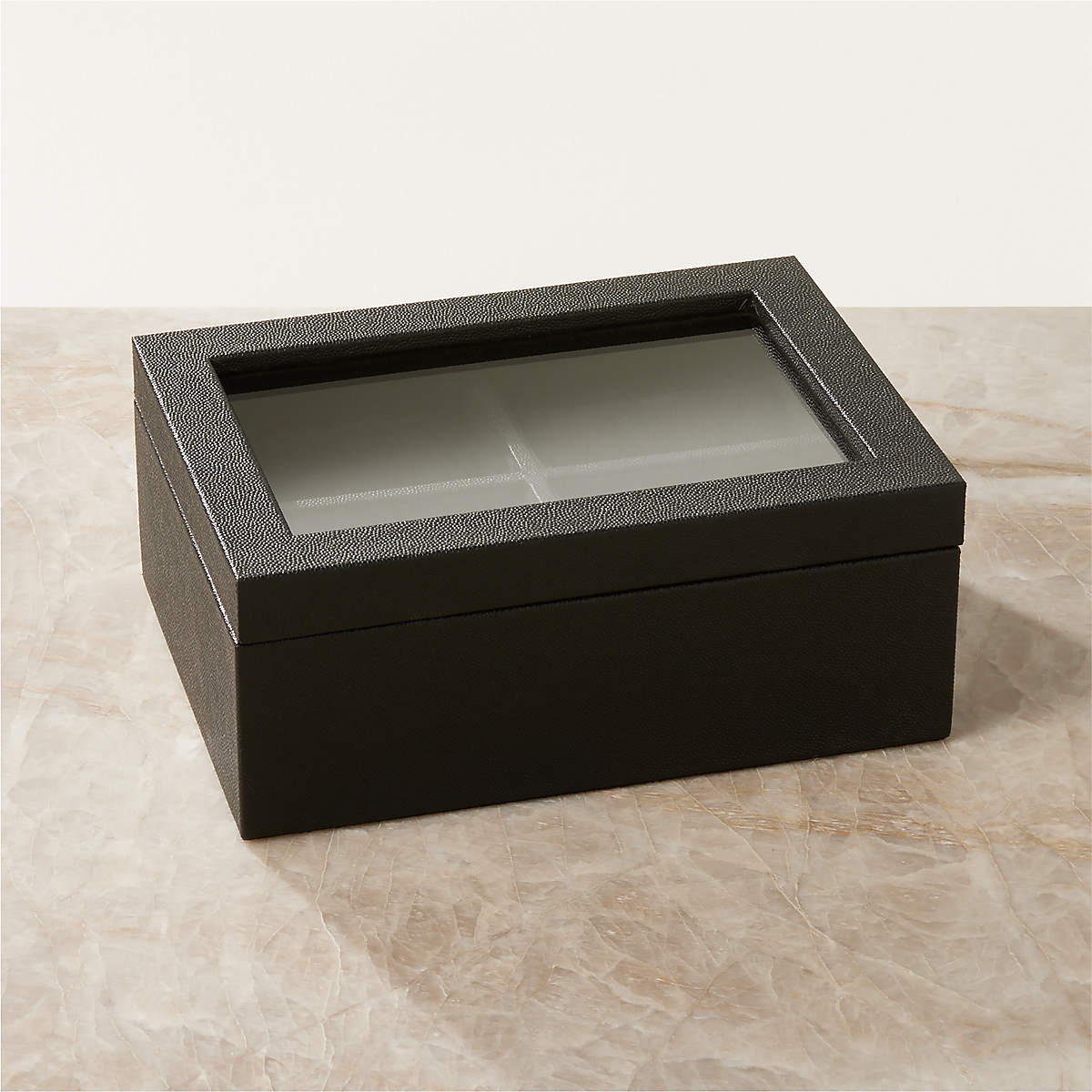 Rhys Black Leather Watch Box + Reviews | CB2