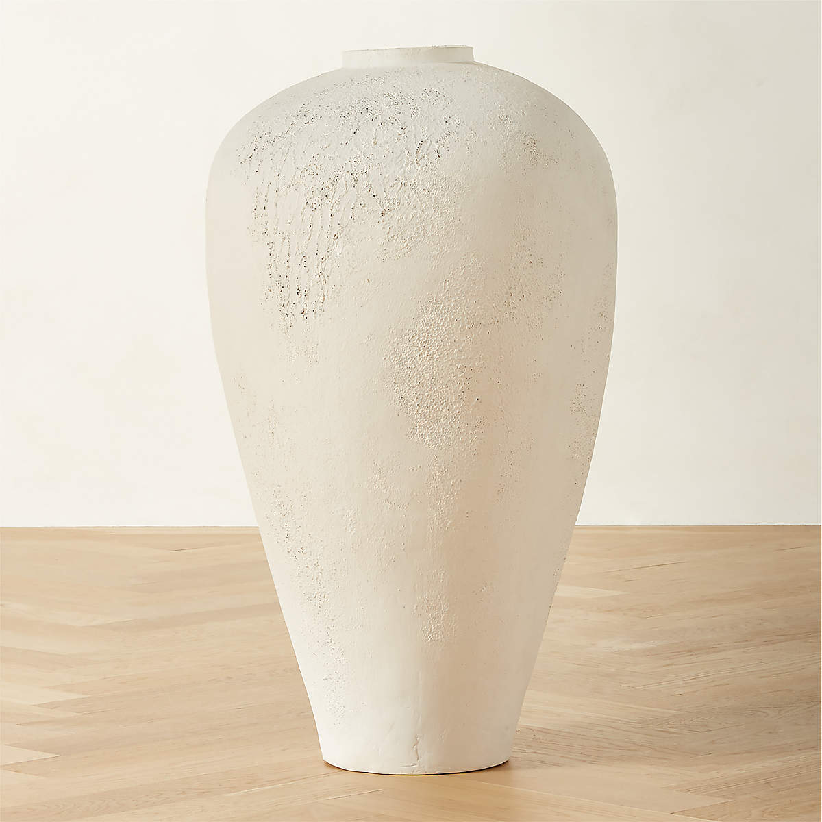 Rile Textured White Terracotta Floor Vase Reviews Cb2