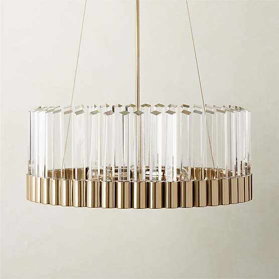 Risette Modern Polished Brass and Crystal Flush Mount Light | CB2 Canada