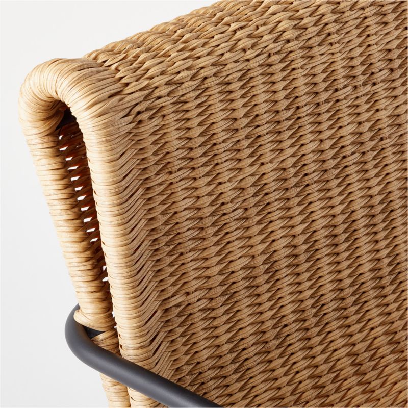 Rizo Faux Rattan Outdoor Dining Armchair Chair + Reviews | CB2 Canada