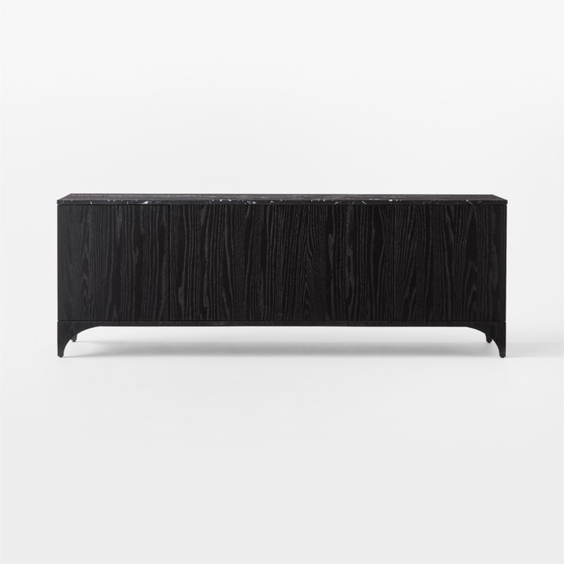 Roane 80" Black Oak Wood Media Console + Reviews | CB2