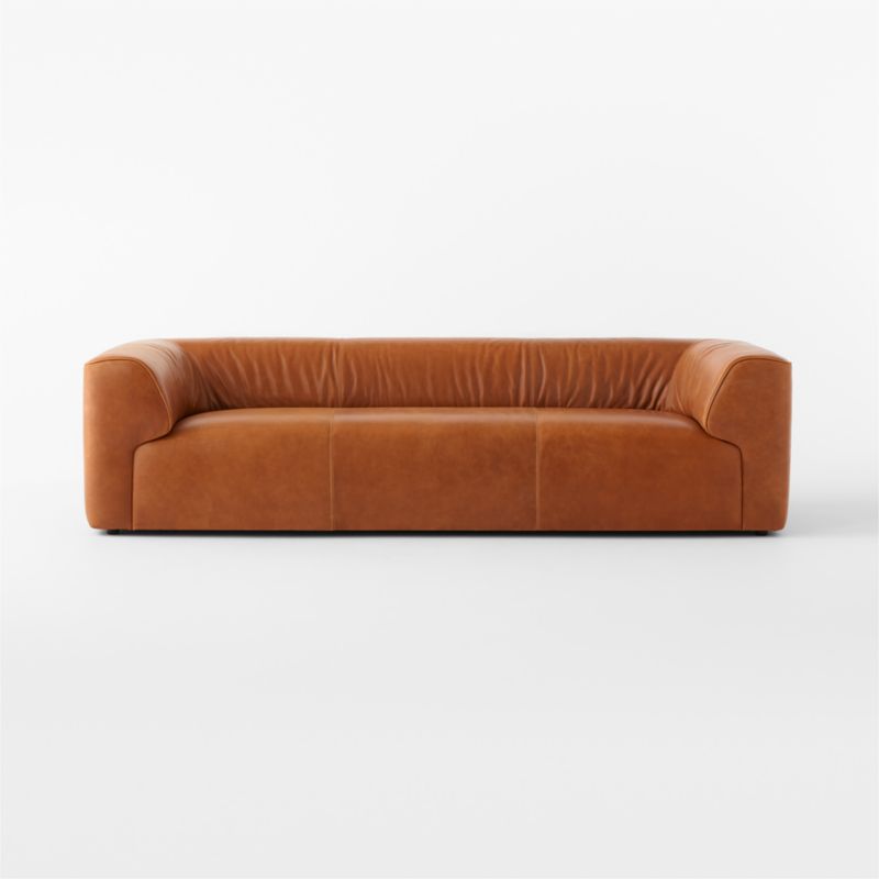 Rodez 105" Saddle Leather Sofa + Reviews | CB2