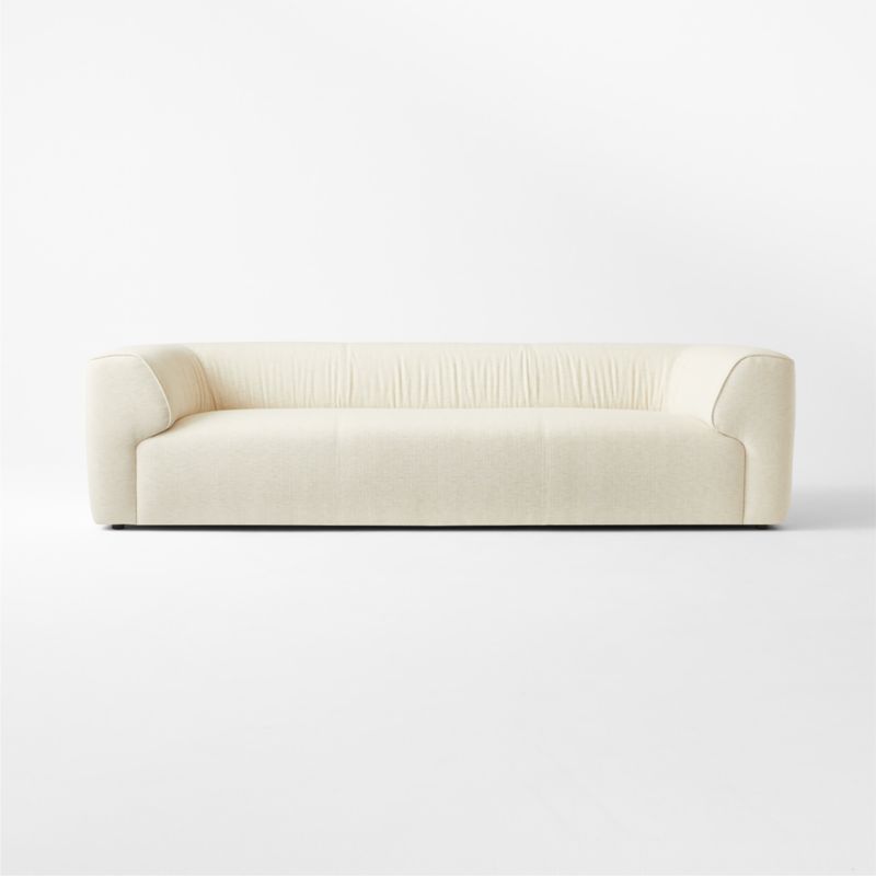 Rodez 105" White Performance Fabric Sofa + Reviews | CB2