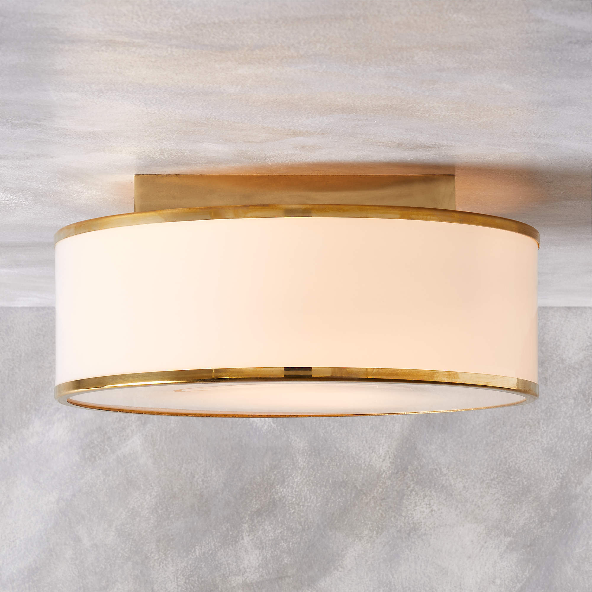 Ronda Modern Indoor/Outdoor Polished Brass Flush Mount Light + Reviews ...