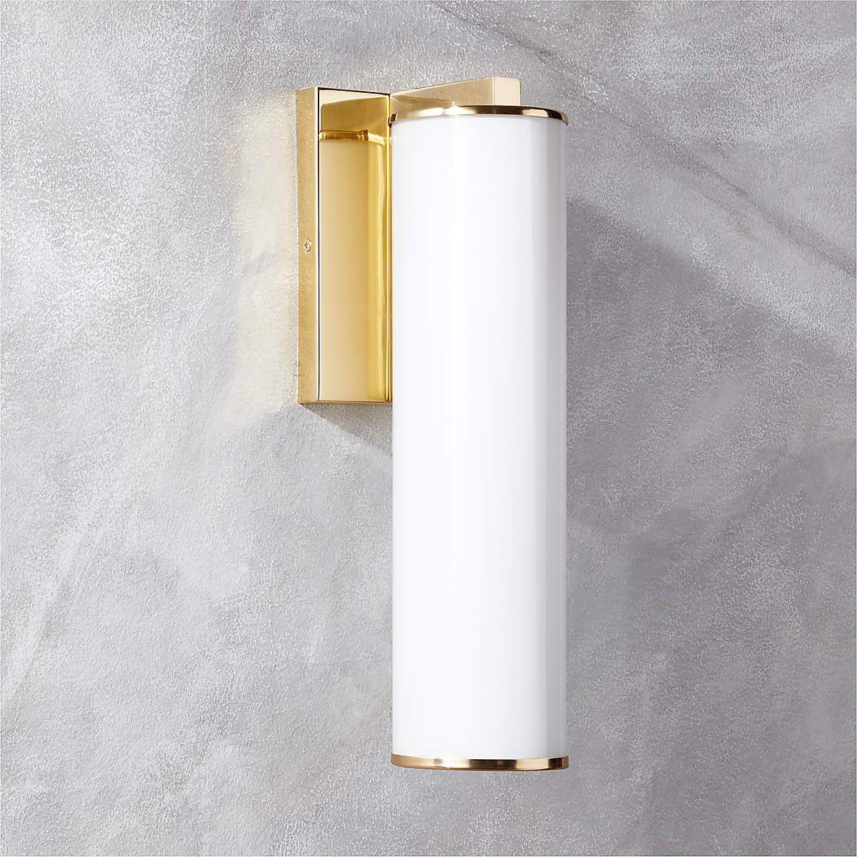 Ronda Modern Polished Brass Indoor/Outdoor Wall Sconce + Reviews | CB2