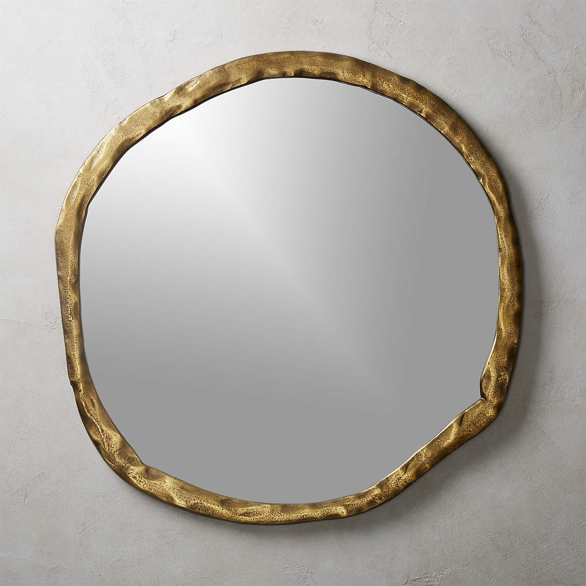 Abel Brass Round Wall Mirror 34" + Reviews | CB2