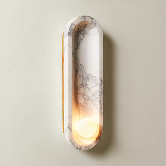 Enoki Sandstone Wall Sconce 16" Set of 2 + Reviews | CB2