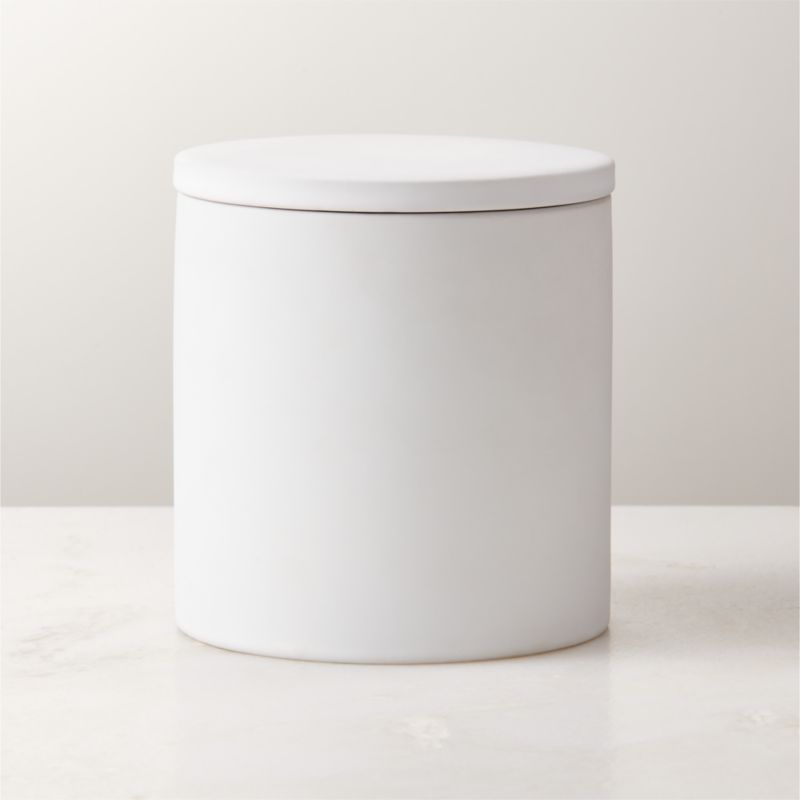 Rubber Coated White Canister Reviews CB2