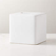 Rubber-Coated White Tissue Box Cover + Reviews | CB2