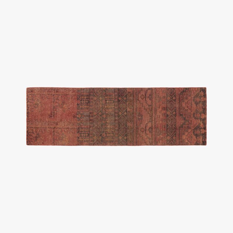 Rubie Hand-Knotted Red Cotton/Wool Runner Rug 2.5'x8' + Reviews | CB2