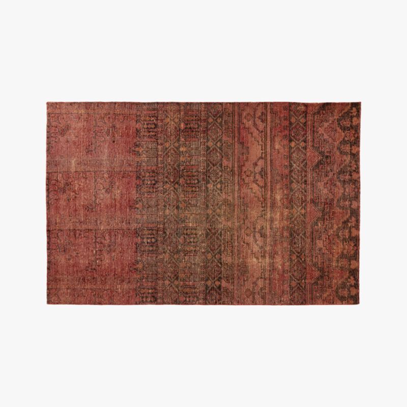 Rubie Hand-Knotted Red Cotton/Wool Area Rug 5'x8' + Reviews | CB2