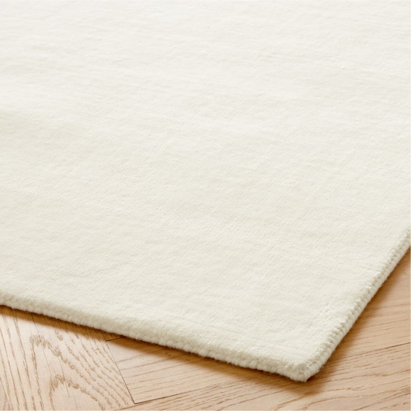 Ruena Handloomed Ivory New Zealand Wool Area Rug 5'x8' + Reviews | CB2