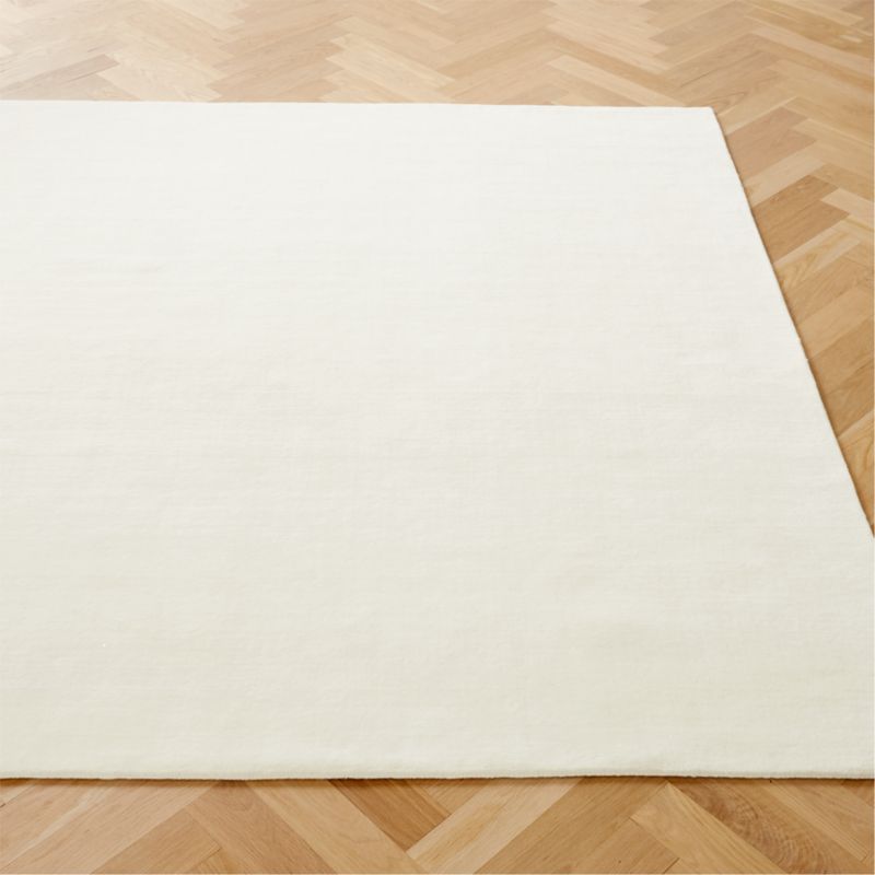 Ruena Handloomed Ivory New Zealand Wool Area Rug 5'x8' + Reviews | CB2