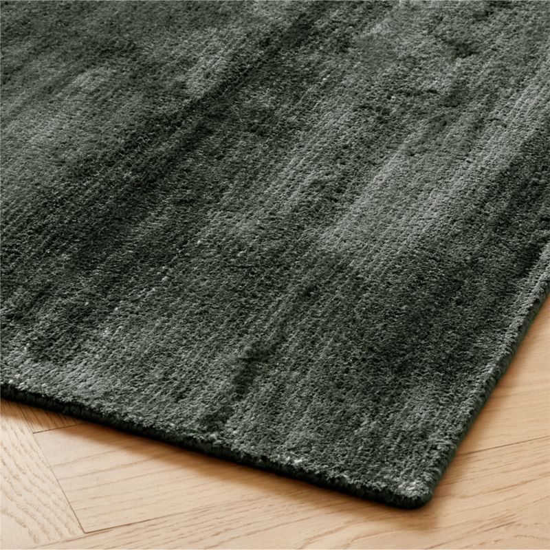 Rumiere Handloomed Dark Teal Viscose Area Rug 9'x12' + Reviews | CB2