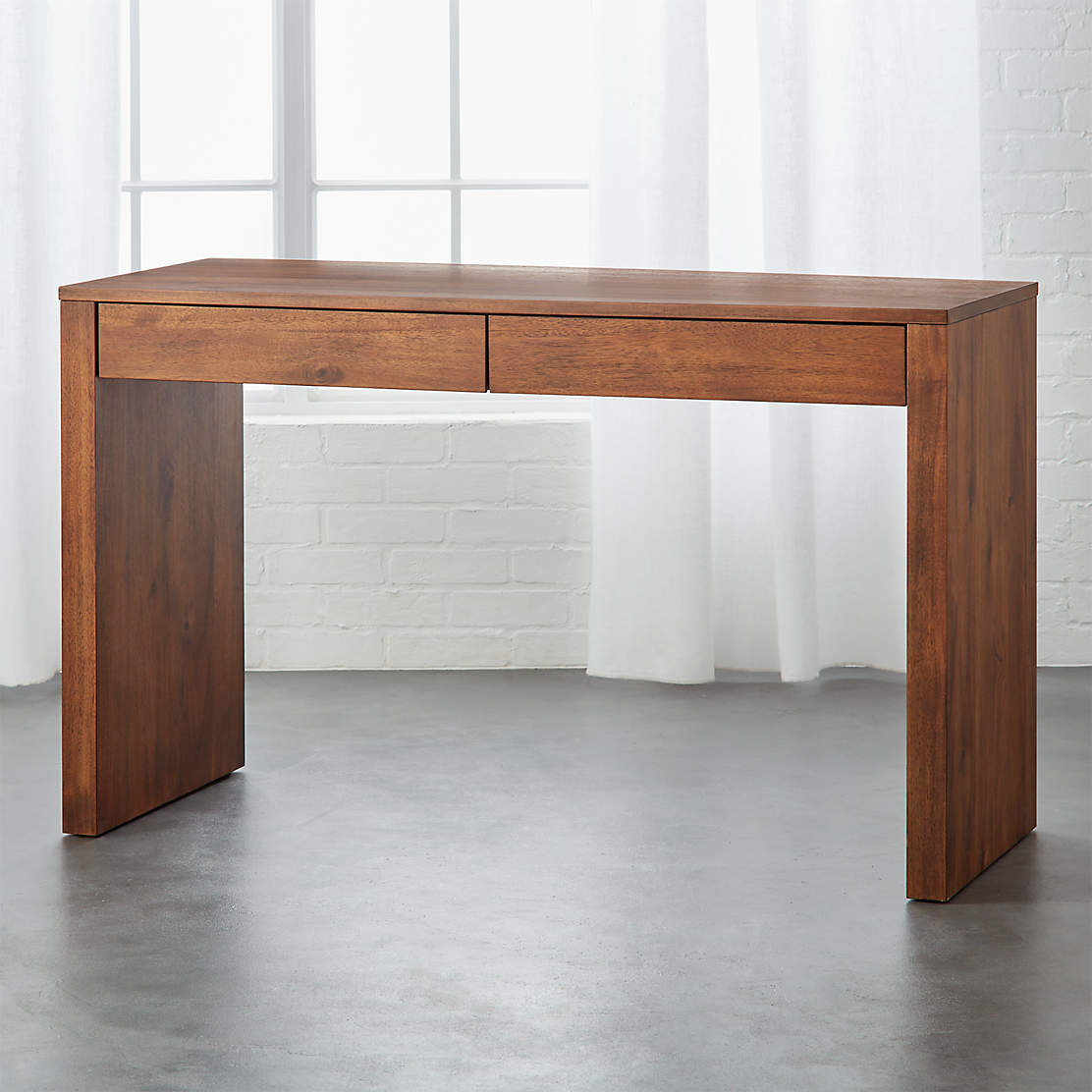 Tuske Brown Wood Desk | CB2
