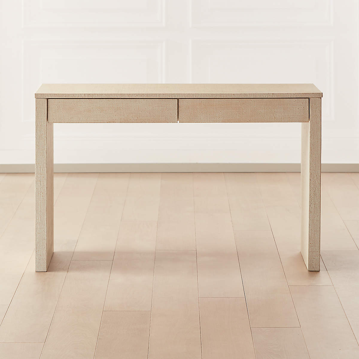 Runway Modern 2-Drawer Lacquered Grasscloth Desk | CB2