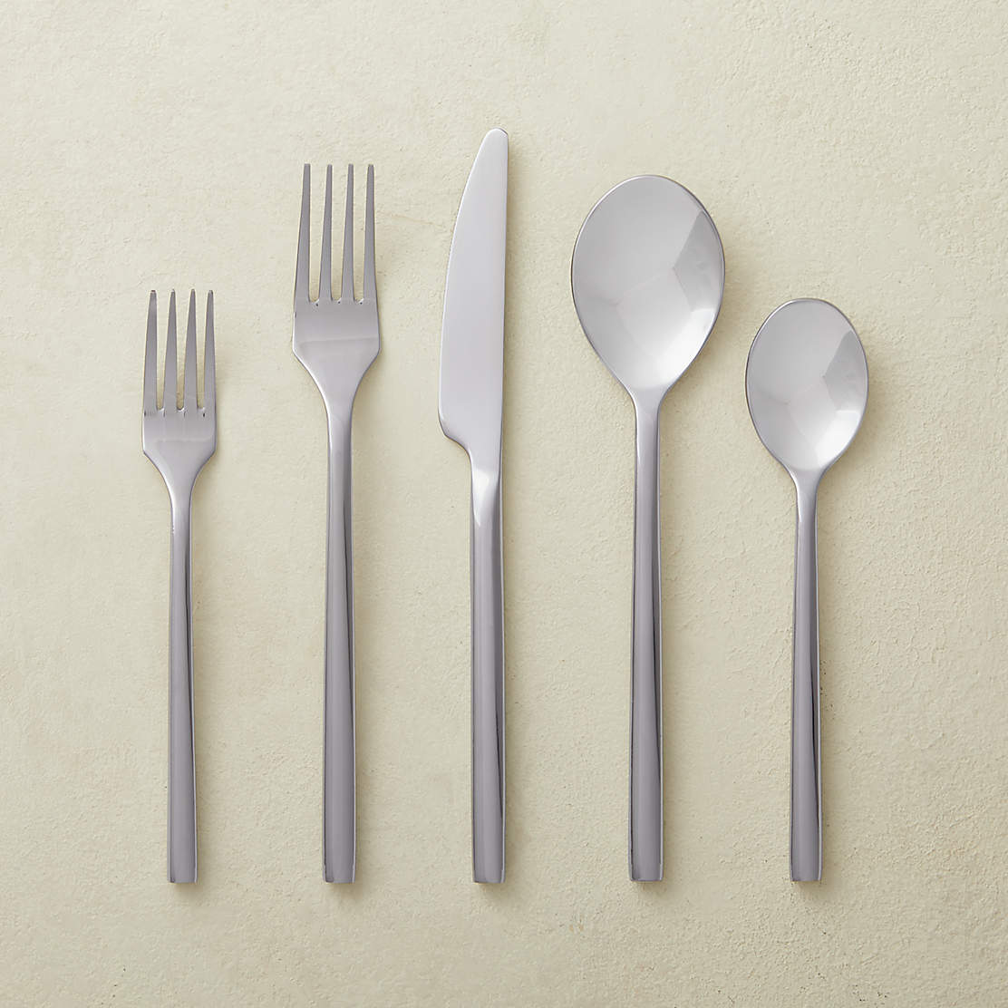 Tower 20-Piece Shiny Silver Flatware Set + Reviews | CB2