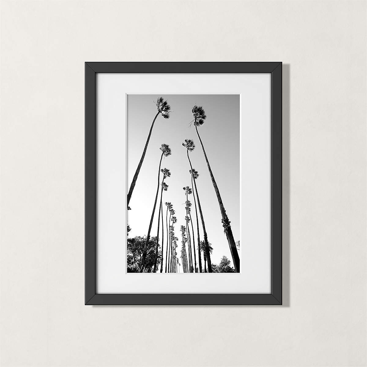 'Palm Trees Road' Black & White Art Print in Black Frame 17.5"x21.5 ...