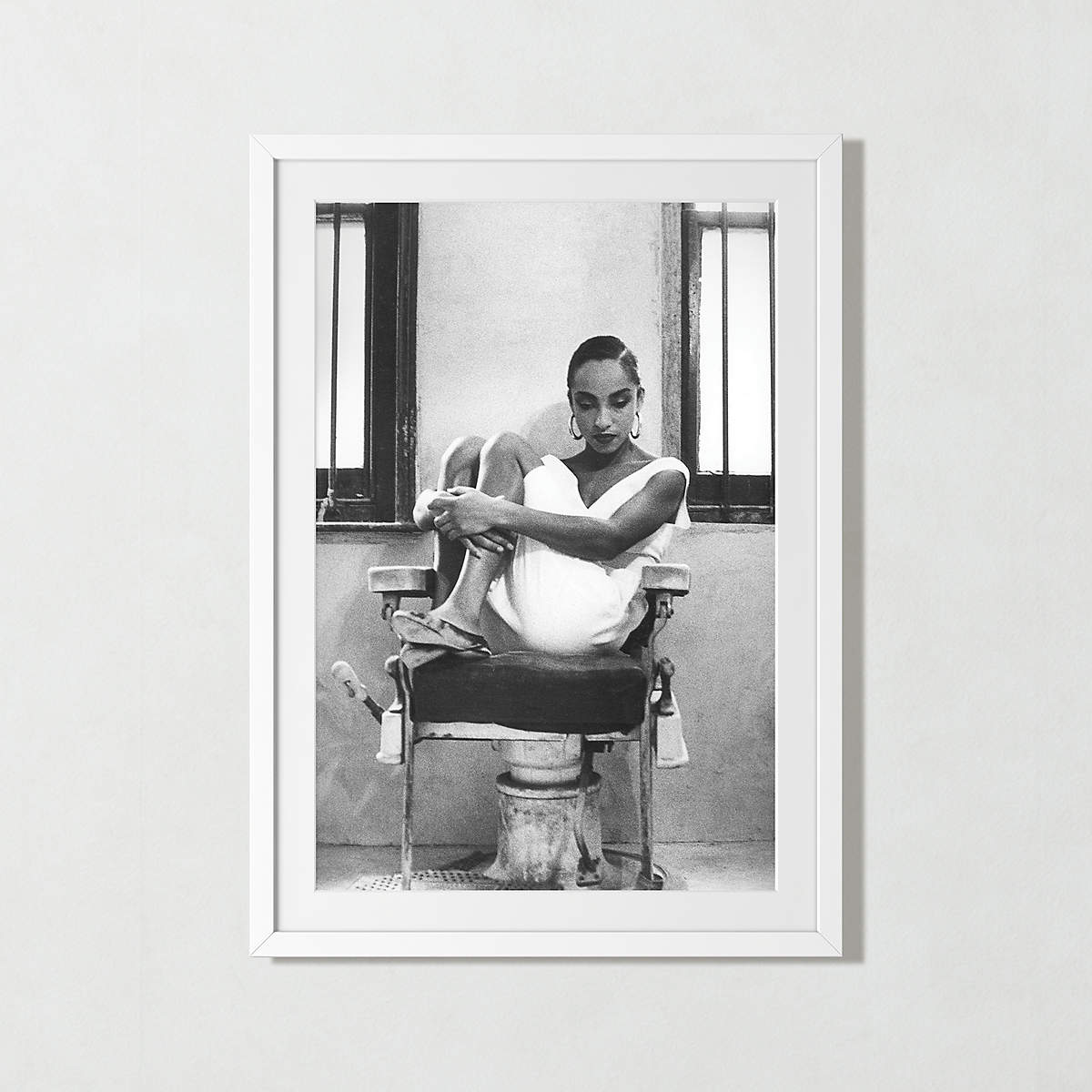 'Sade' Black & White Art Print in White Frame 28.5"x39.5" + Reviews | CB2