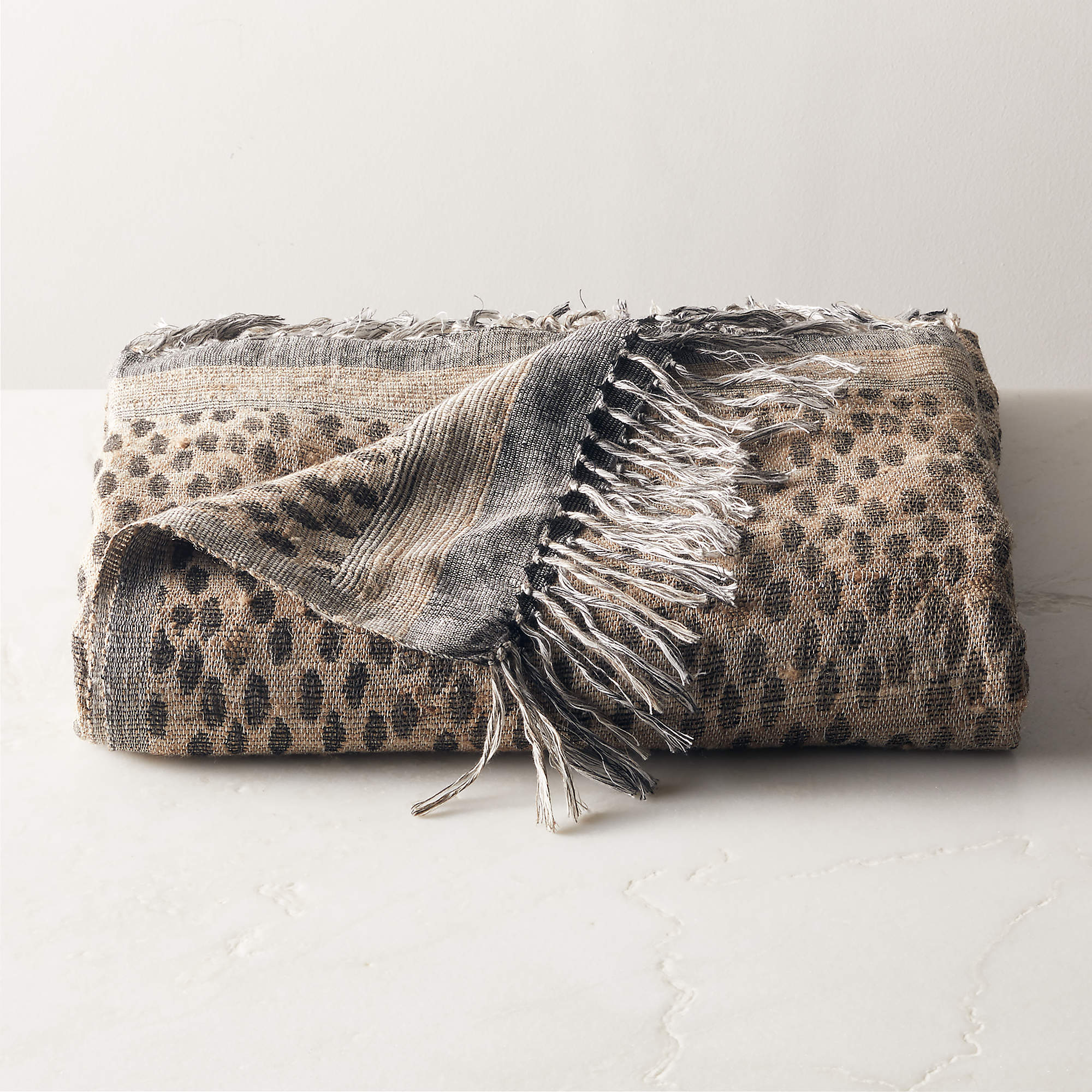Sabor Brown Linen and Silk Throw Blanket + Reviews | CB2 Canada