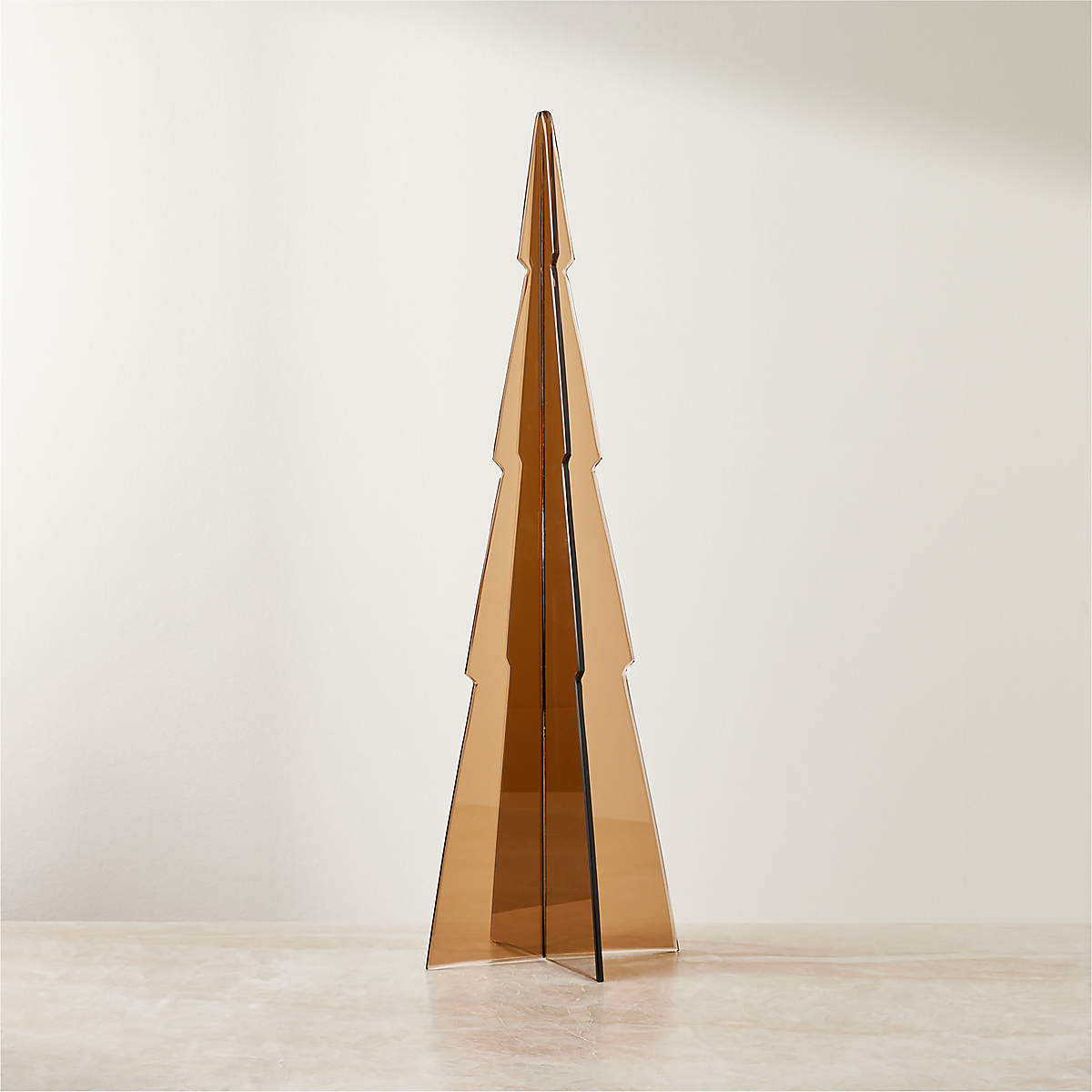 Sadie Amber Mirrored Glass Christmas Tree 21" | CB2